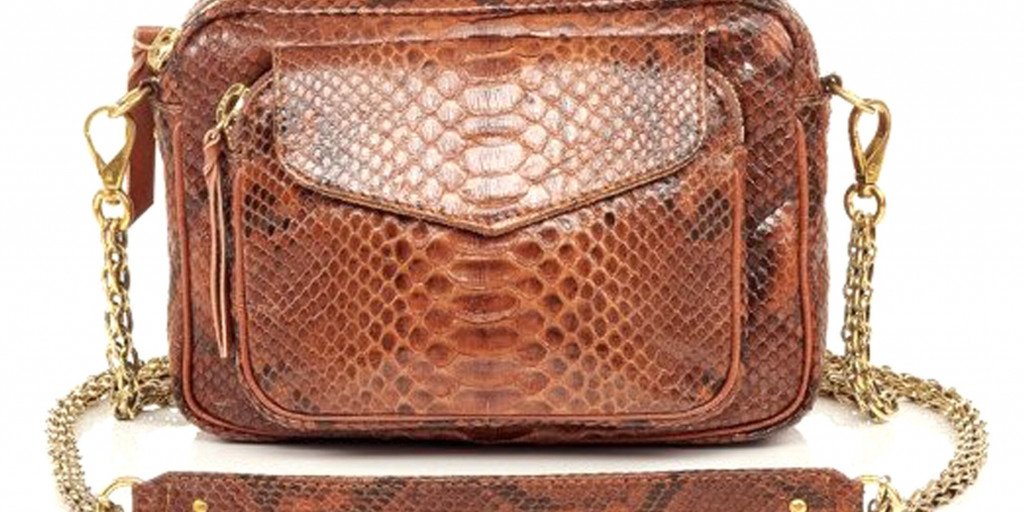 SAC CHARLY PYTHON MOKA CLARIS VIROT | Boutique La Suite