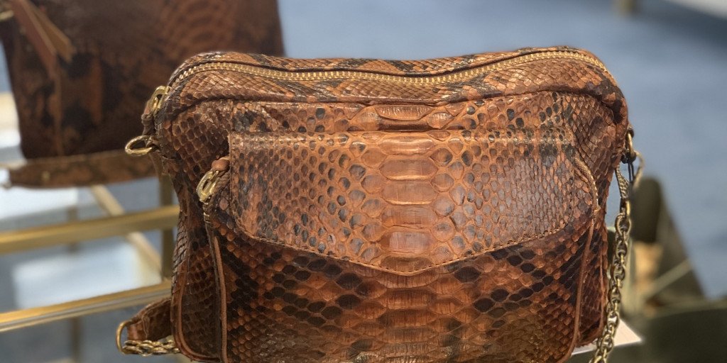 SAC CHARLY PYTHON MOKA CLARIS VIROT | Boutique La Suite
