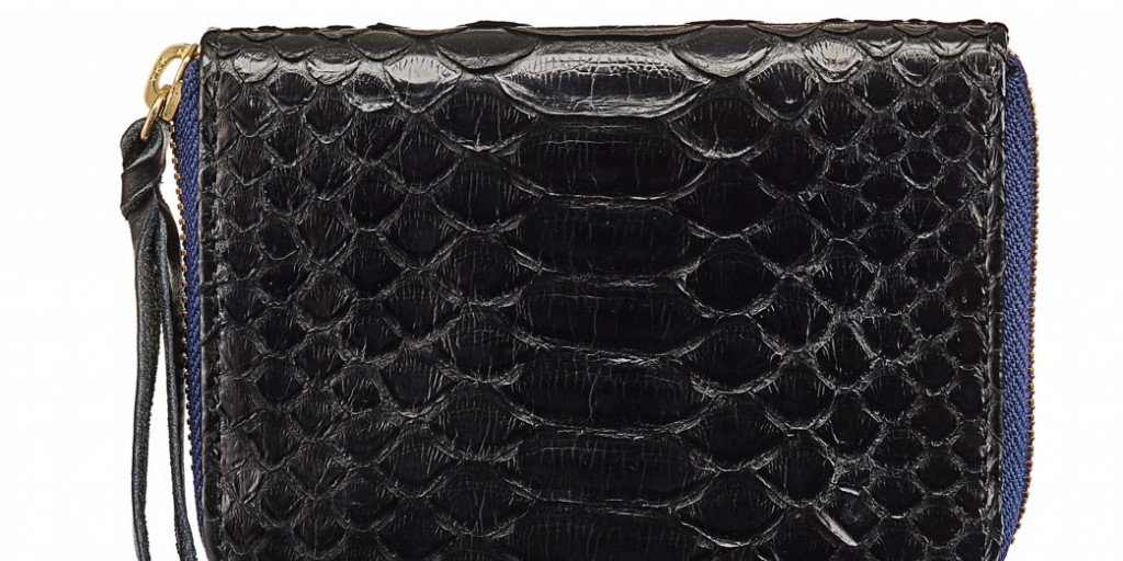 PORTEFEUILLE PYTHON MINI BOB NOIR CLARIS VIROT | Boutique La Suite