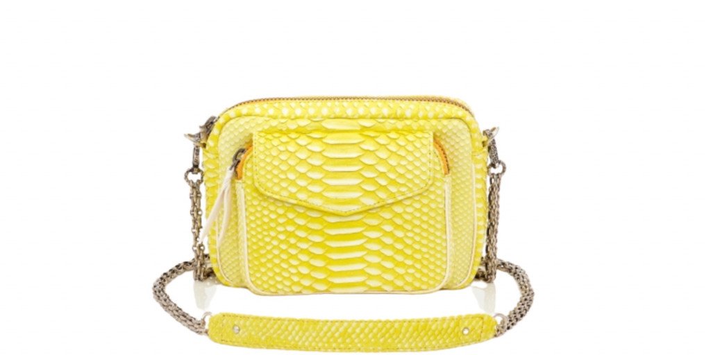 SAC CHARLY PYTHON JAUNE CITRON CLARIS VIROT