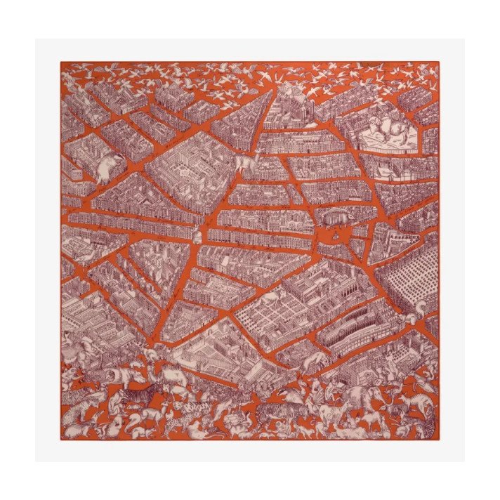 SQUARE CARRE 130 TURGOT ORANGE INOUI