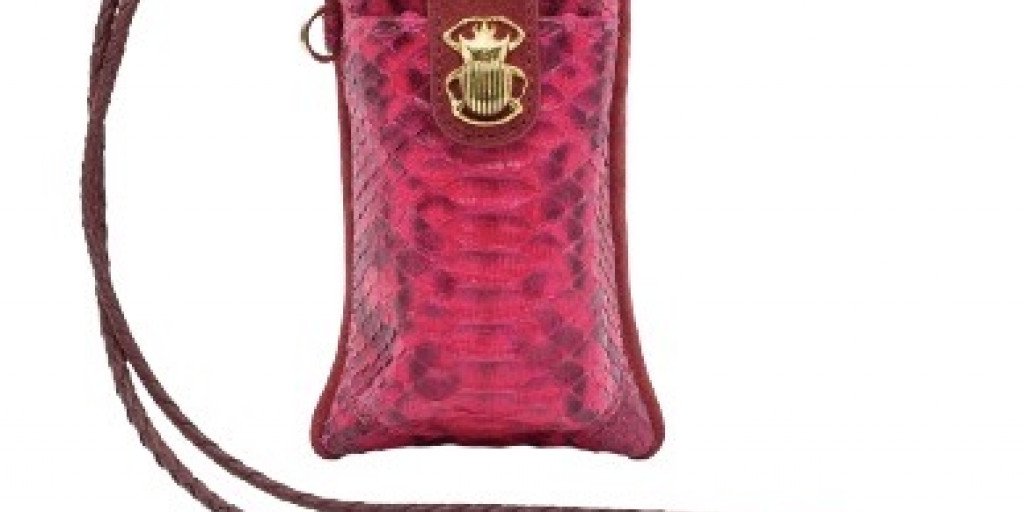 ETUI TELEPHONE DOUBLE MARCUS PYTHON CELOSIA ROSE CLARIS VIROT