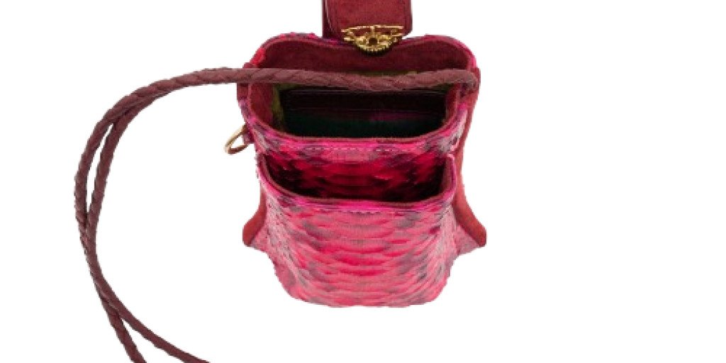 ETUI TELEPHONE DOUBLE MARCUS PYTHON CELOSIA ROSE CLARIS VIROT